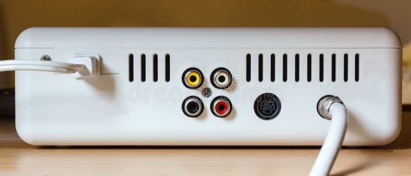 Back of cable box. stock image. Image of connection, component - 58762133