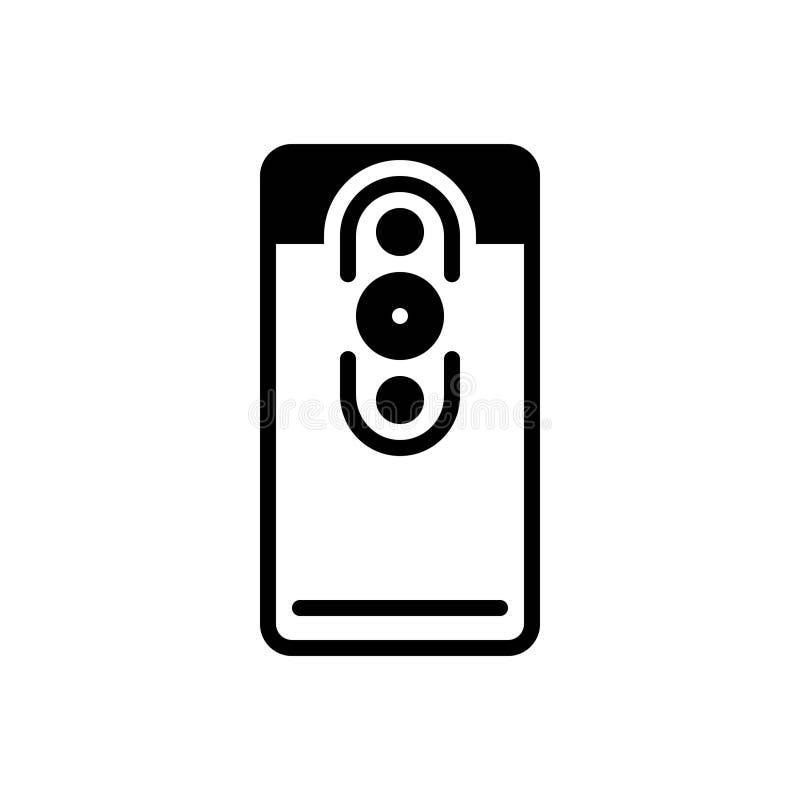 Black Solid Icon for Back Camera, Camera and Device Stock Illustration ...