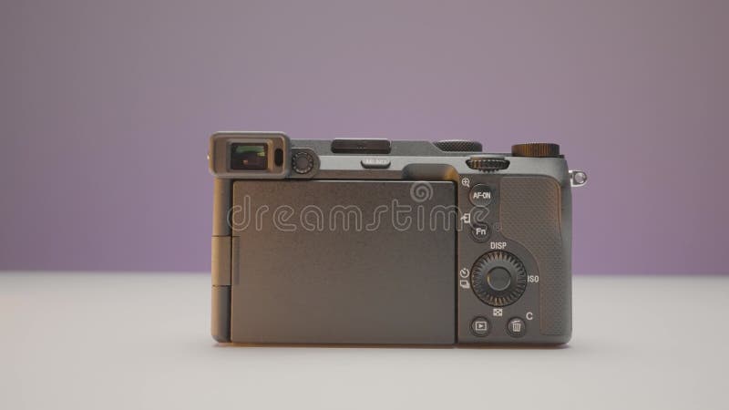 Back of Camera on Isolated Background. Action. Closed Camera Display on ...
