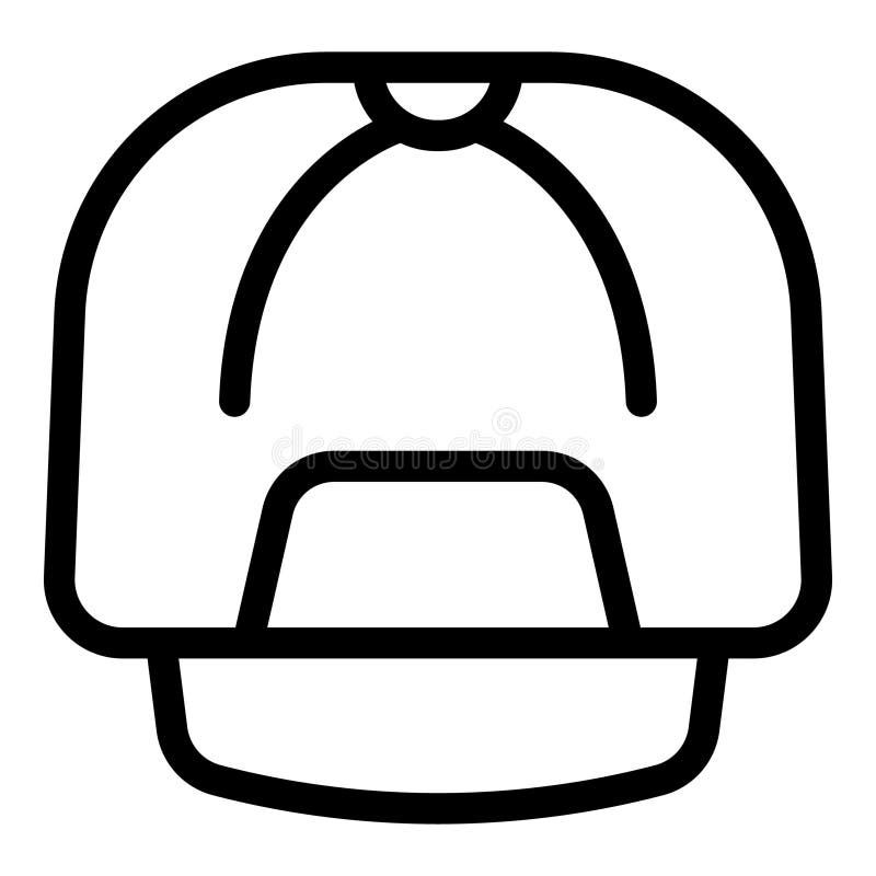 Back Cap Icon Outline Vector. Front Hat Stock Vector - Illustration of ...
