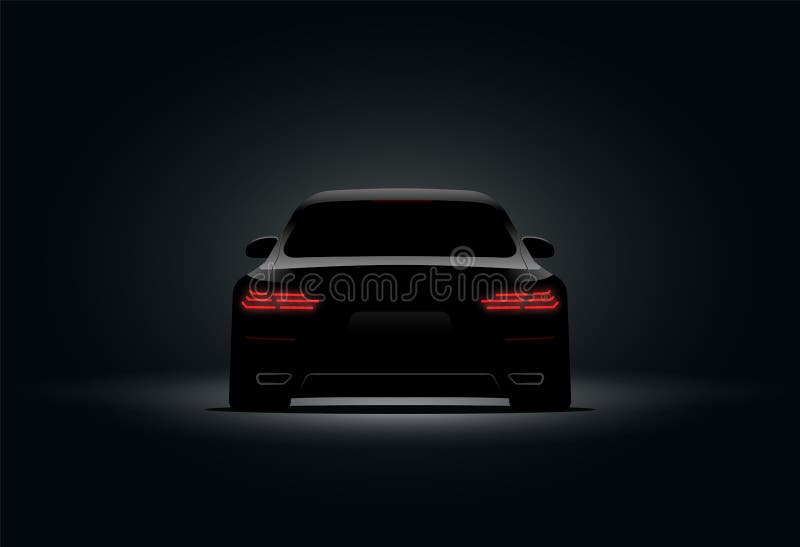 Back Car Light Brake Red Vector Design in Black Background. 3d Car ...