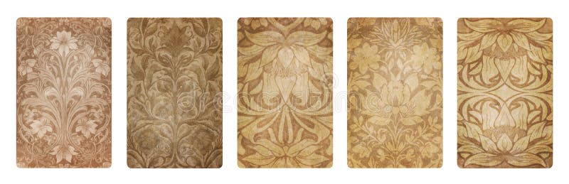 Back Cards Vintage Set Victorian Style Background Decorated with ...