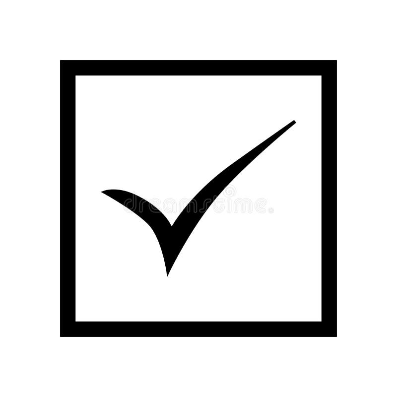 Back Check Mark in Black Square on White Background. Tick Icon Vector ...