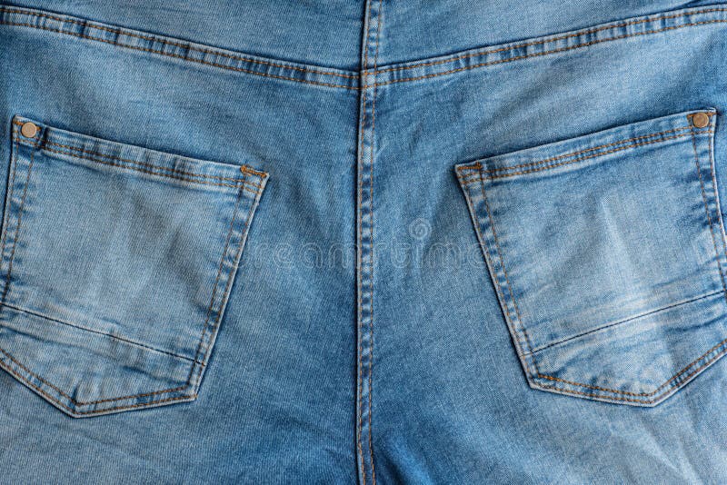 Back of Classic Jeans. Denim Fabric Stock Image - Image of fiber ...