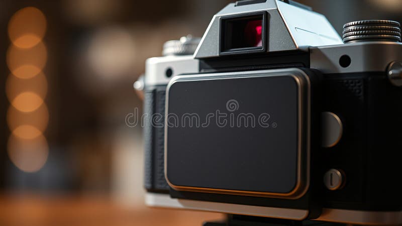 The Back of a Classic Silver-black Old Film Camera. the Background is ...