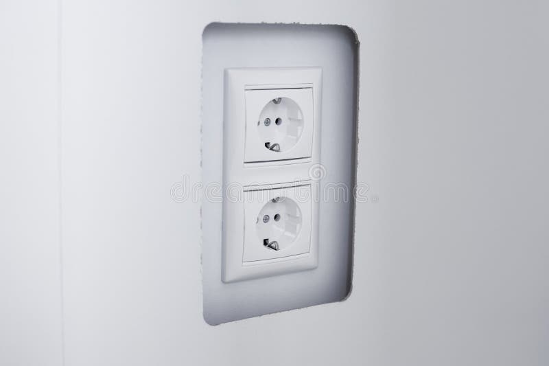 The Back of Closet with an Opening for an Electrical Outlet Stock Photo ...