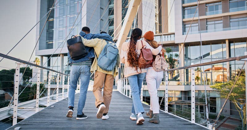 Back, College and Friends with People and Walking for Education ...