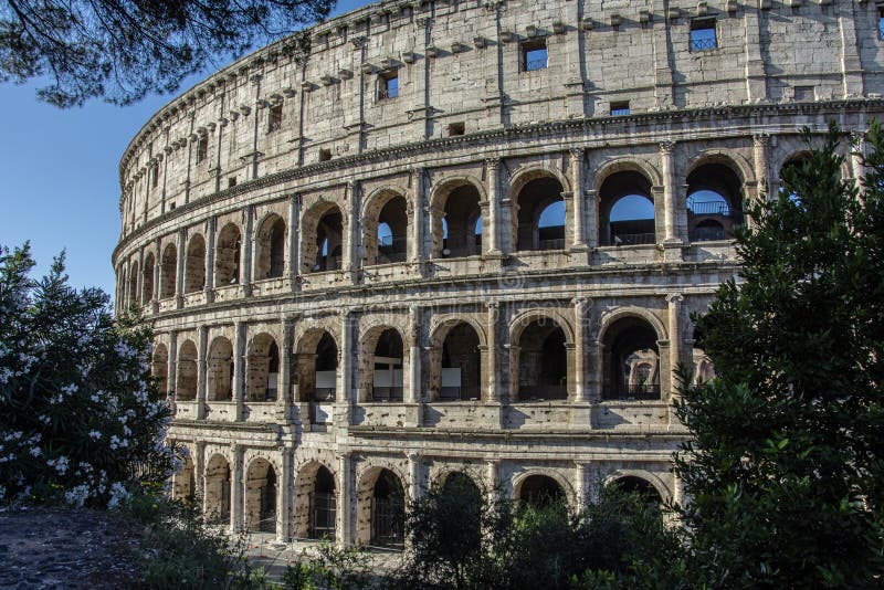Back of the Colosseum, Rome, Italy Stock Image - Image of empire ...