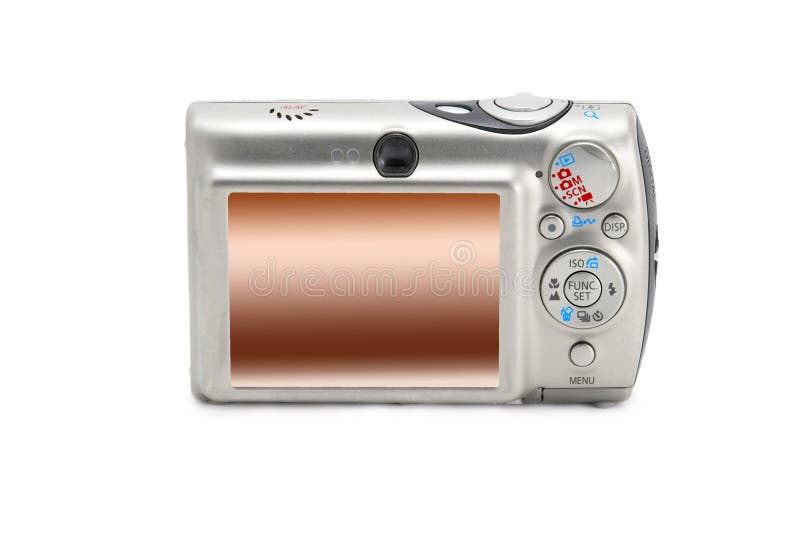 Back of Compact Photo Camera Isolated Over White Stock Image - Image of ...