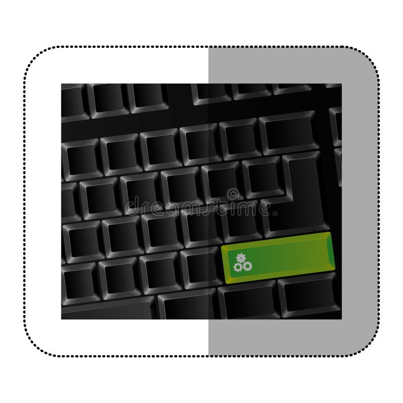 Back Computer Keyboard with Gear Symbol Icon Stock Illustration ...