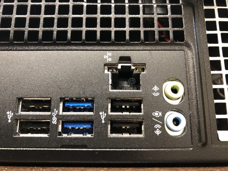 Computer ports stock image. Image of showing, ethernet - 117155443