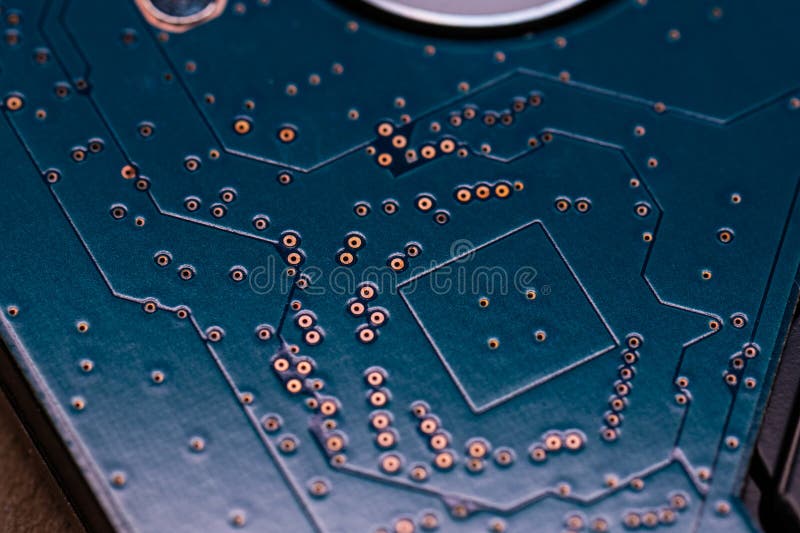 Back of a Controller Printed Circuit Board of a Hard Drive.. Stock ...