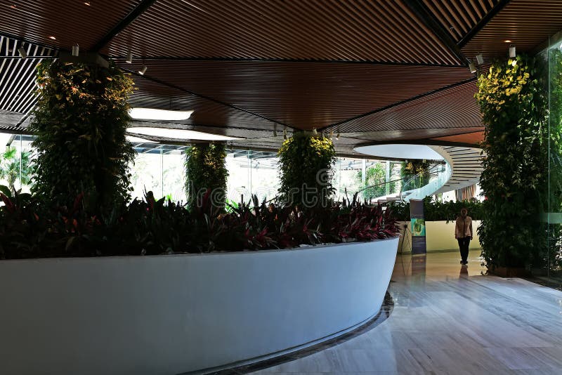 Back corridor in the hotel stock image. Image of columns - 163524125