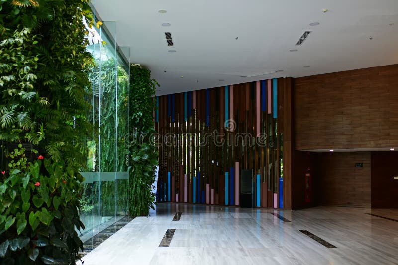 Back corridor in the hotel stock photo. Image of chairs - 163524126