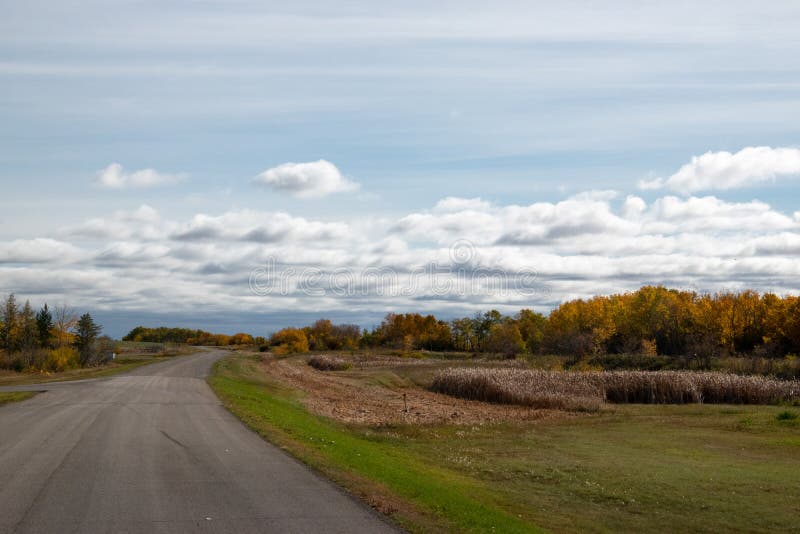 Back Country Road on the Canadian Prairies in Fall Stock Photo - Image ...