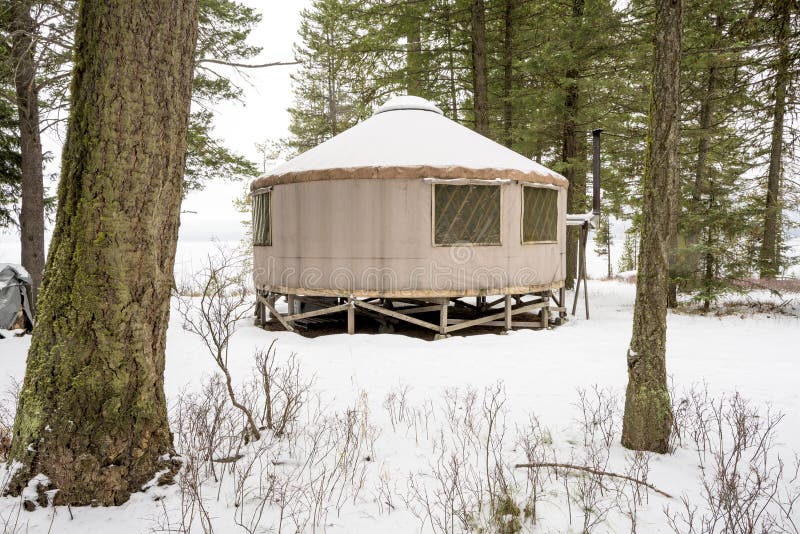 Snow covered yurt stock image. Image of camp, mongolian - 20617353