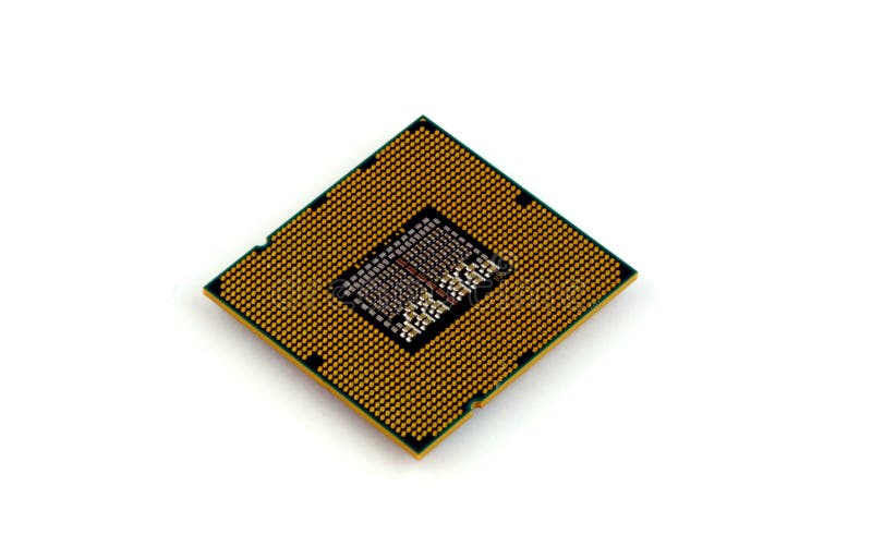 Back of CPU Isolated on Pure White Stock Image - Image of memory ...