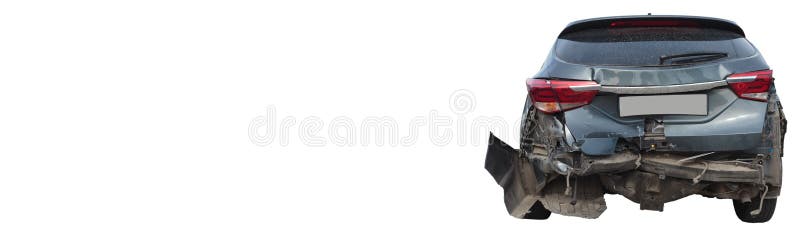 The Back of a Crashed Car from an Accident, Isolated. Copy-space for ...