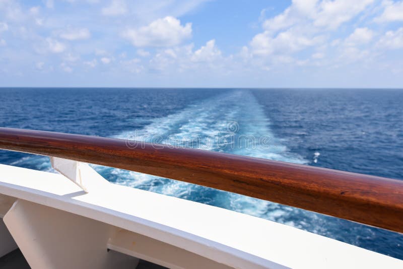 Back of Cruise Ship Overlooking the Ocean. Stock Photo - Image of liner ...