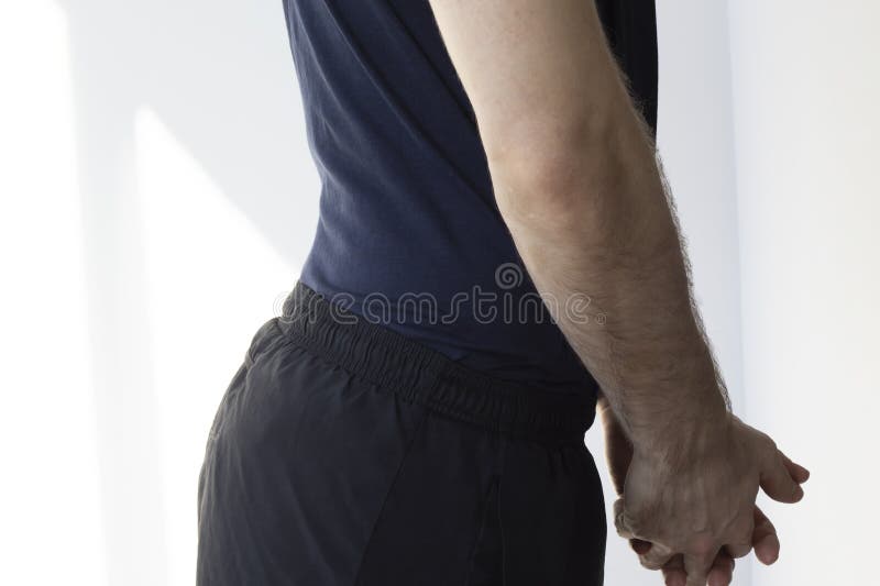 Back Curvature in Men in the Lumbar Spine - Hyperlordosis Stock Image ...