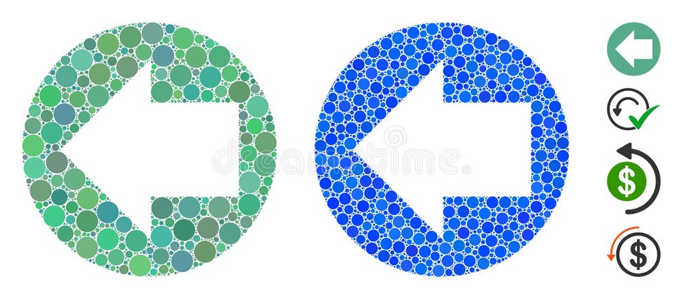 Back Direction Mosaic Icon of Circle Dots Stock Illustration ...