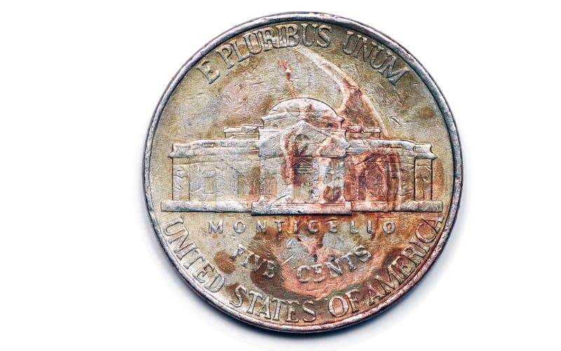 Back of Dirty Nickel stock image. Image of money, filthy - 11753721