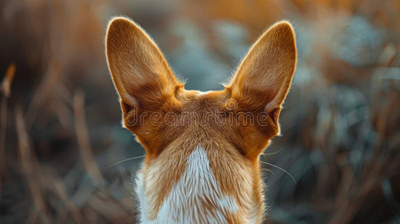 Back of a Dog S Head with Pointy Ears Stock Image - Image of attentive ...