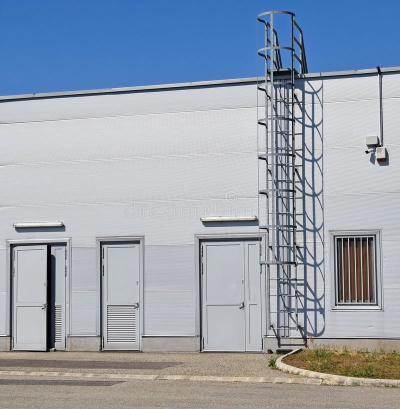 Back Doors of the Warehouse Building Stock Photo - Image of focus ...