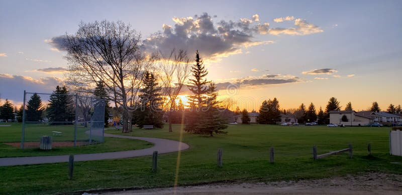 Back Driveway Sunset View in Alberta Stock Photo - Image of alberta ...