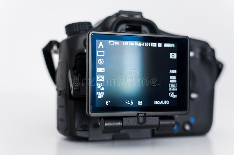 Back of a DSLR with Tilt Screen Stock Image - Image of cmos, digicam ...