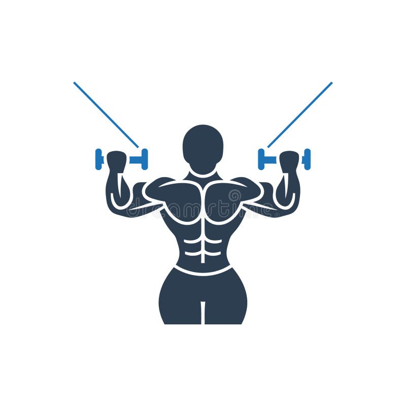 Back Dumbbell Exercise Icon Stock Vector - Illustration of dumbbell ...