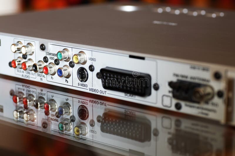 Back of a DVD player stock image. Image of cutoff, component - 4609631