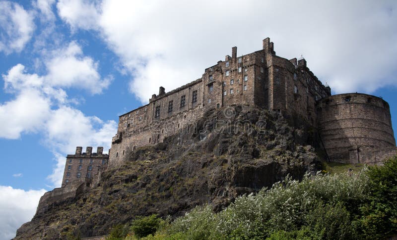 Back of Edinburgh Castle, Scotland Erected on Part of an Ancient Stock ...