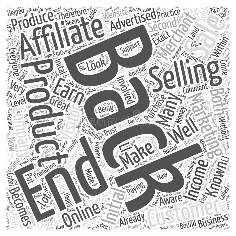 Back End Affilate Marketing 402 Word Cloud Concept Vector Background ...