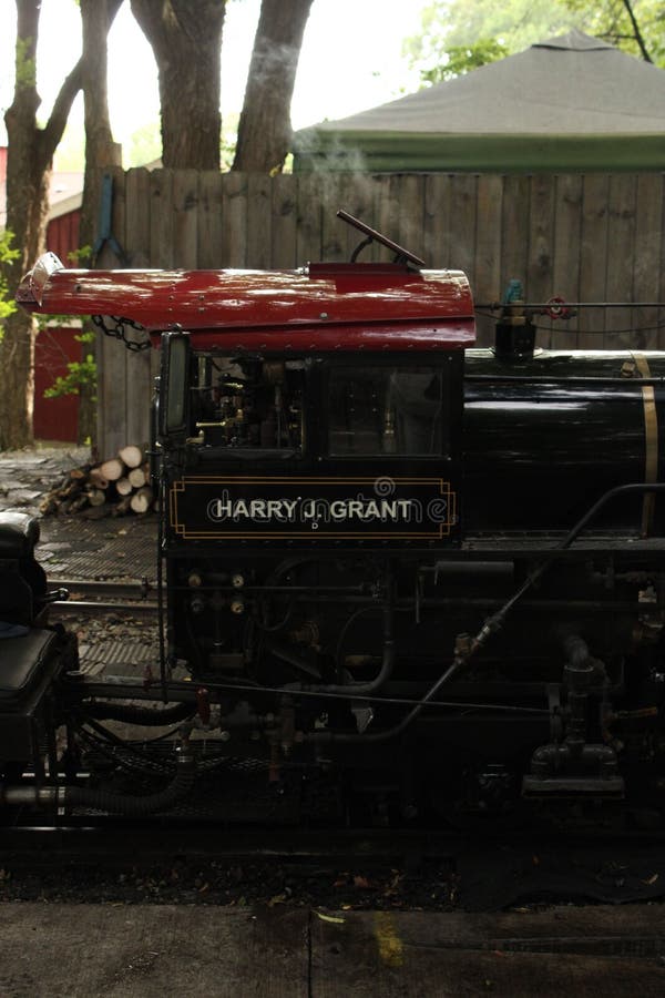 Back End of Black and Red Steam Engine in Milwaukee Zoo Editorial Photo ...
