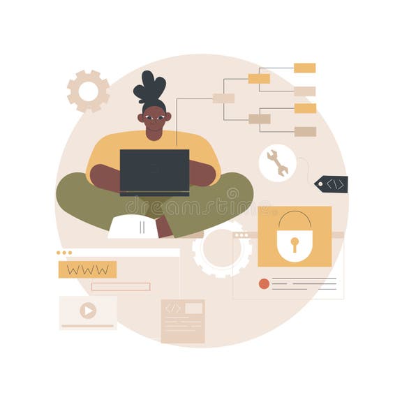 Back End Development Abstract Concept Vector Illustration. Stock Vector - Illustration of scene ...