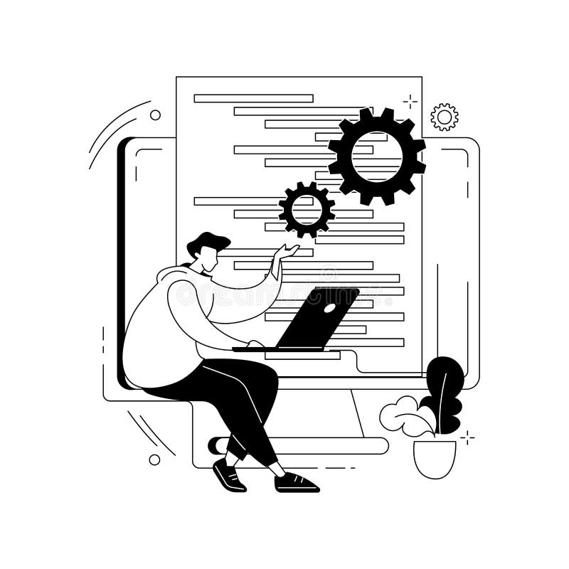 Back End Development Abstract Concept Vector Illustration. Stock Vector - Illustration of linear ...