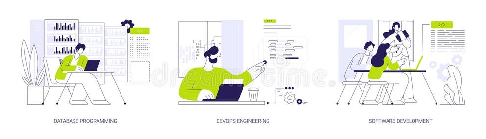 Back End Development Abstract Concept Vector Illustrations. Stock Vector - Illustration of ...