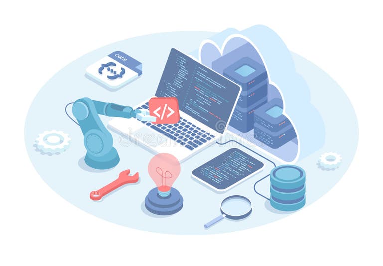 Back End Development. Backend App Development Process Stock Vector ... Back End Development. Backend App Development Process Stock Vector ...