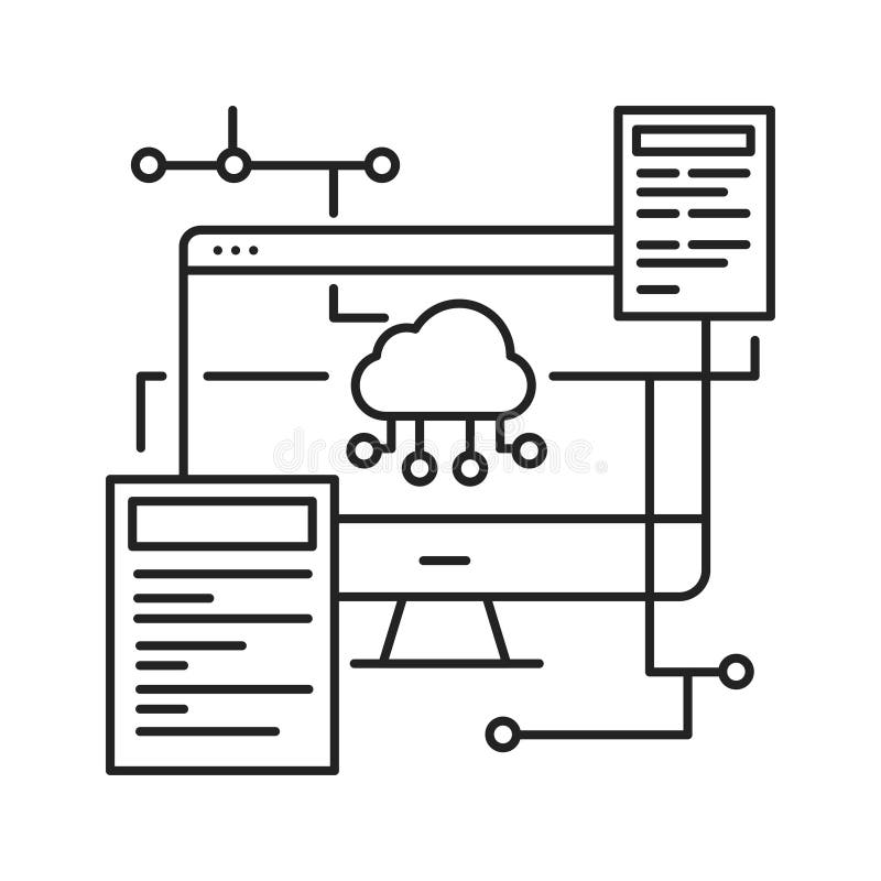 Back-end Development Black Line Icon. Refers To the Server Side of ...