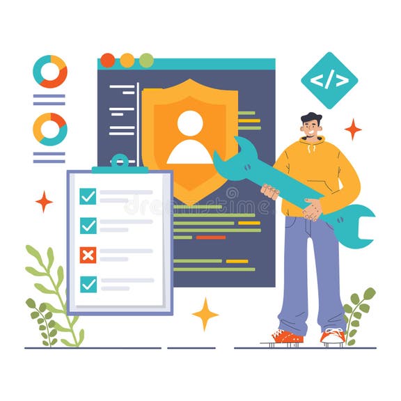 Back-end Development. Coding, Software Engineering or Programming Stock Vector - Illustration of ...