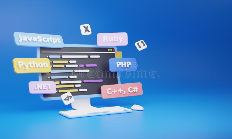 Back End Development Concept, 3d Render Stock Illustration ...