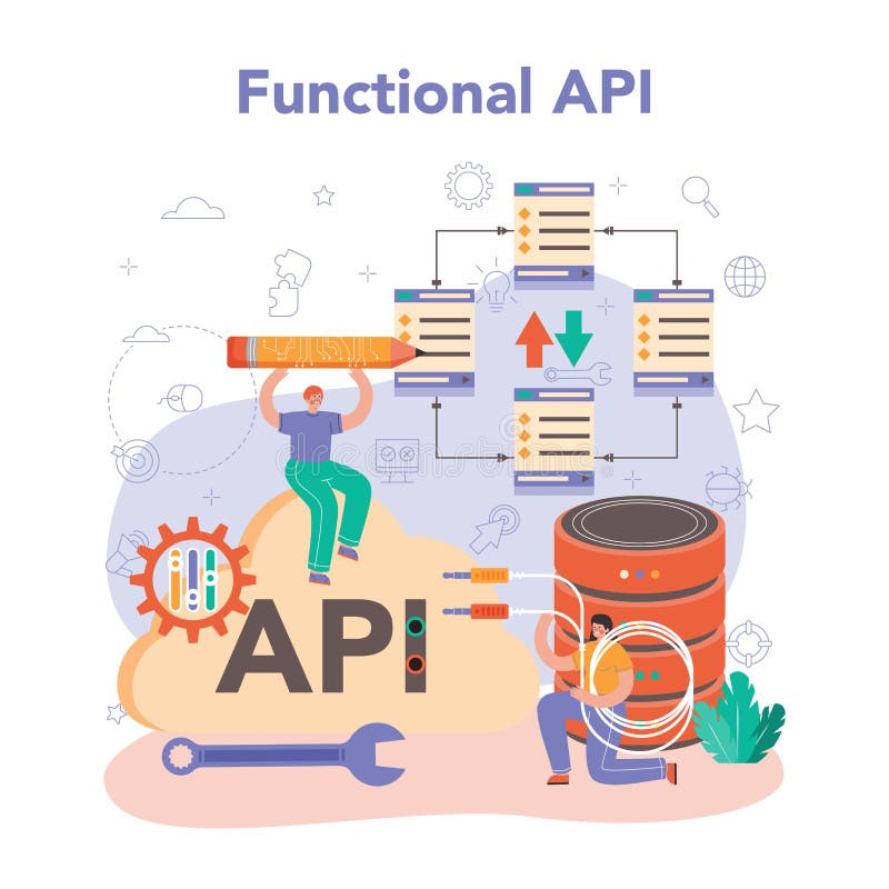 Back End Development Concept. Software Development Process Stock Vector ...