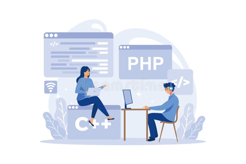 Back End Development Concept. Software Development Process. Website ...