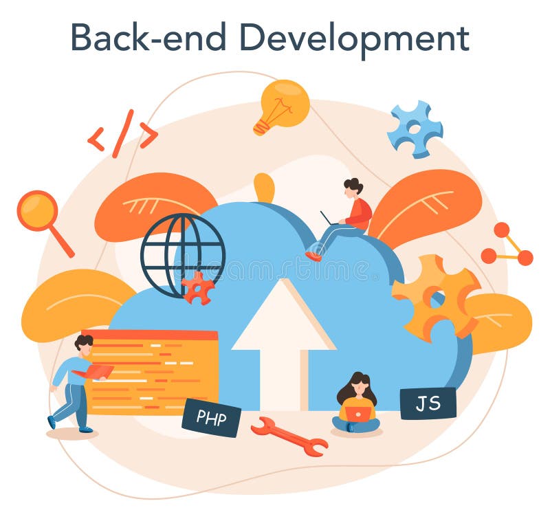 Back End Development Concept. Software Development Process Stock Vector ...