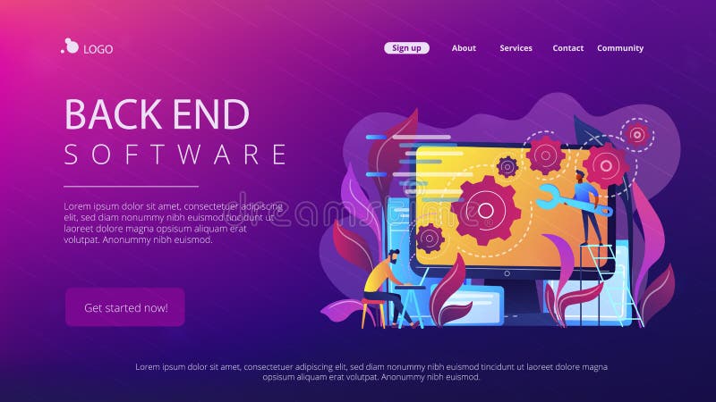 Back End Development it Header or Footer Banner Stock Vector ...