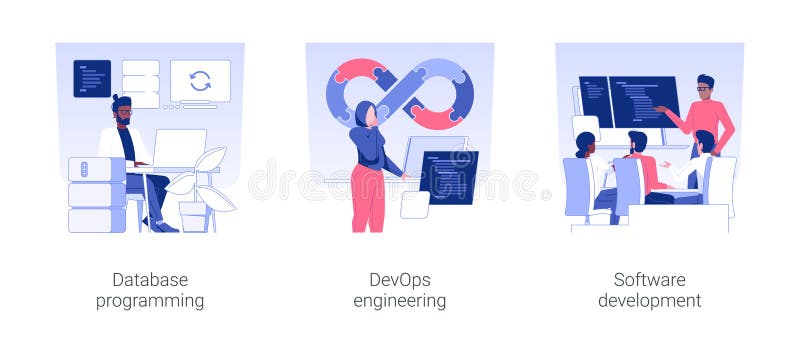 Back End Development Isolated Concept Vector Illustrations. Stock ...
