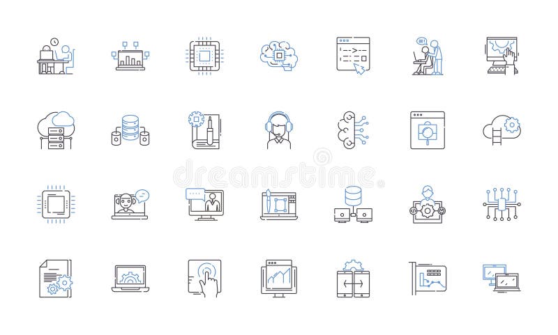 Back End Development Line Icons Collection Server Database Api Framework Code Middleware