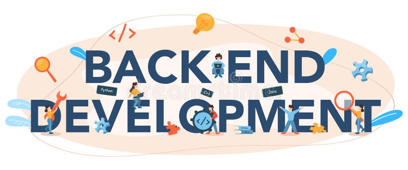 Back End Development Typographic Header. Software Development Process ...