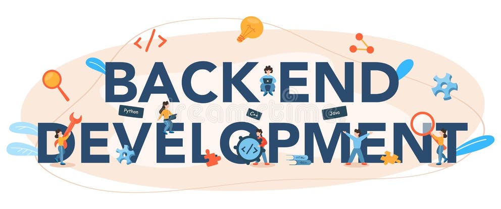 Back End Development Typographic Header. Software Development Process Stock Vector ...